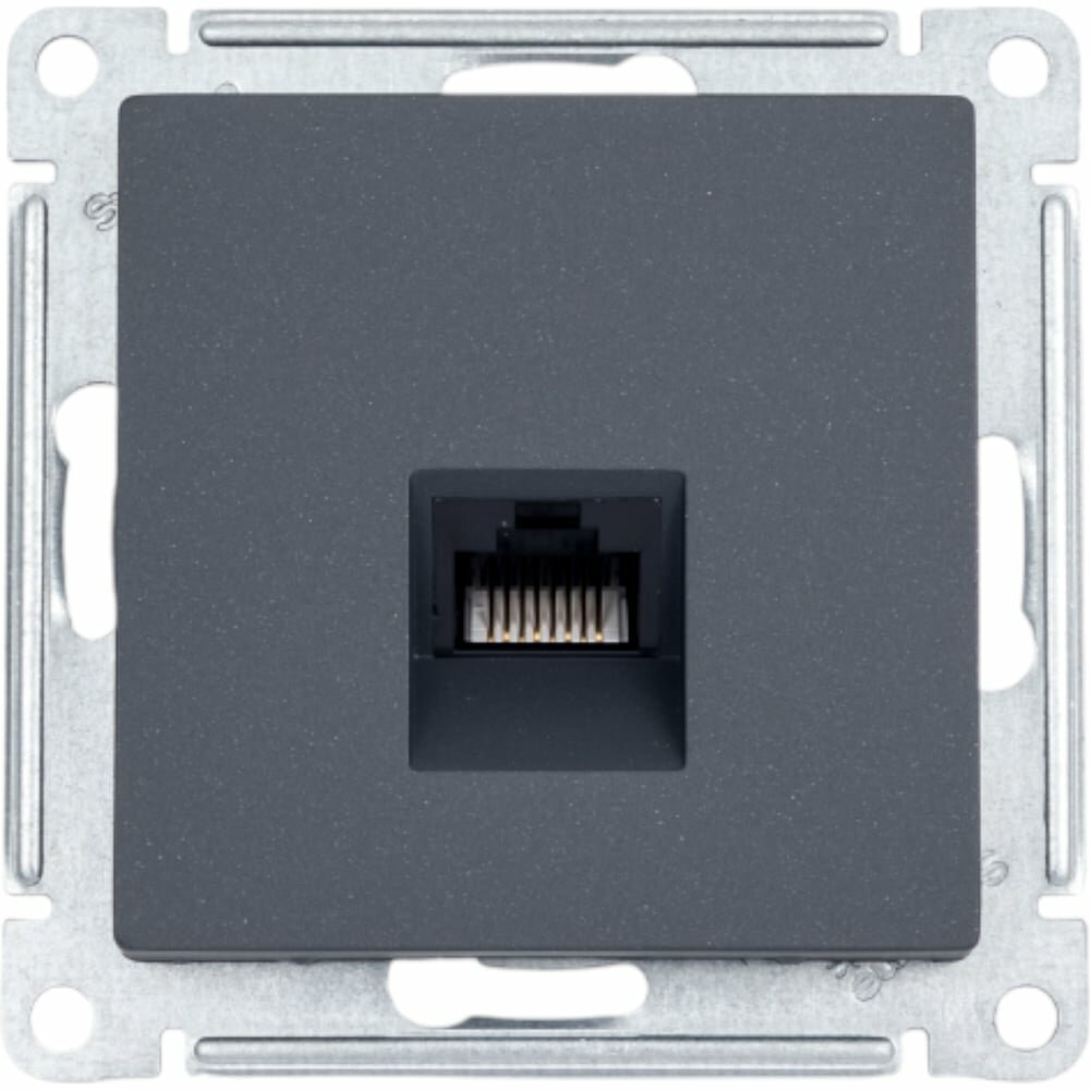 Розетка компьютерная Systeme Electric AtlasDesign, RJ45, 5e, механизм, Базальт ATN001483