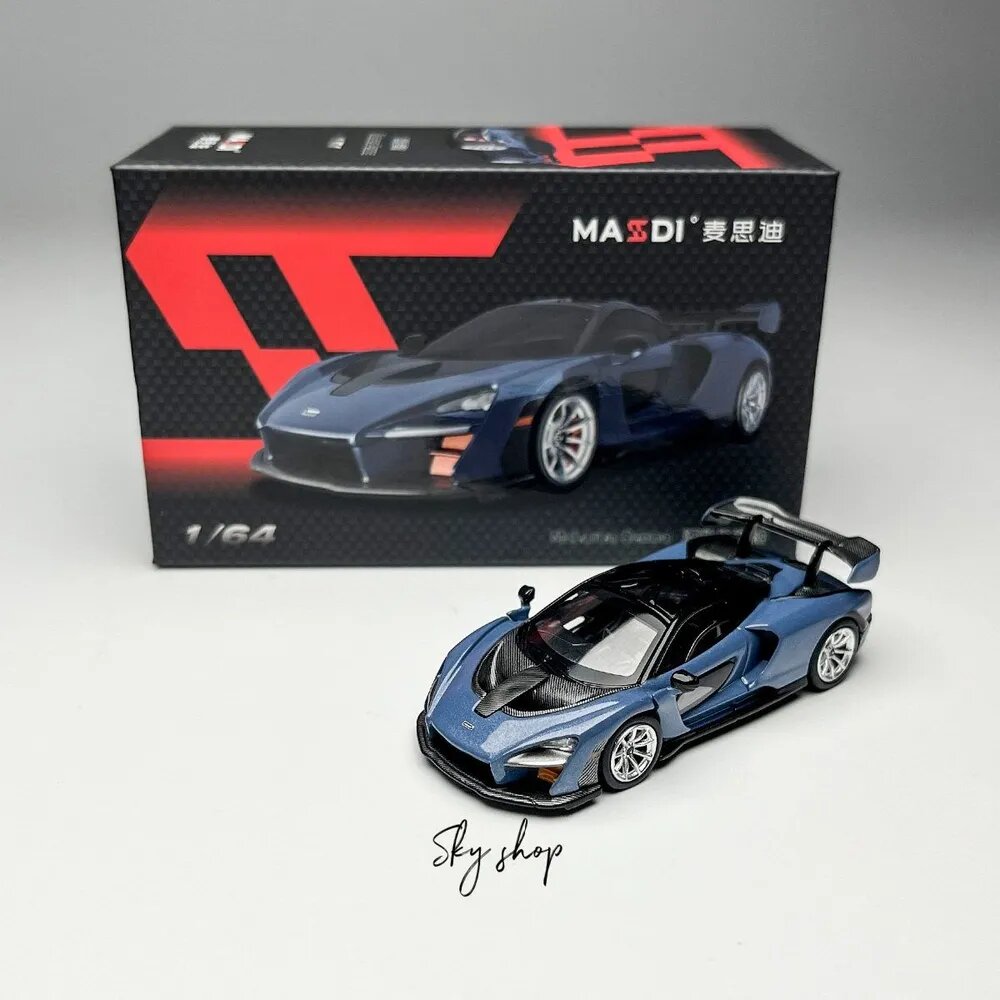 Машинка MASDI 1:64 McLaren Senna зеленый, 7 см, металл, пластик, резина