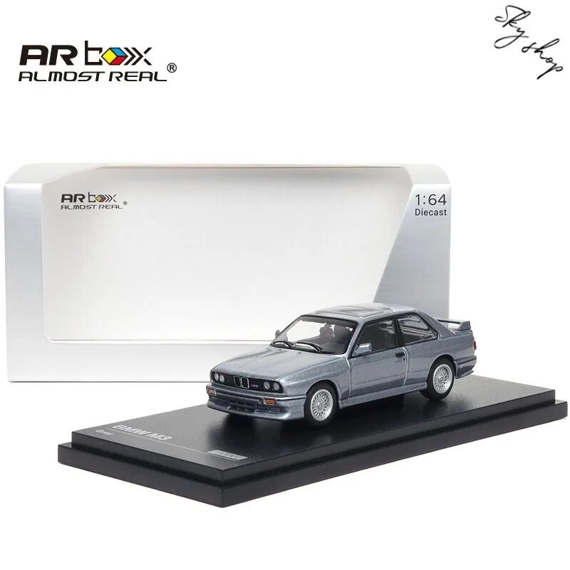 Машинка Almost Real 1:64 BMW M3 E30 серый, модельки машин металлические