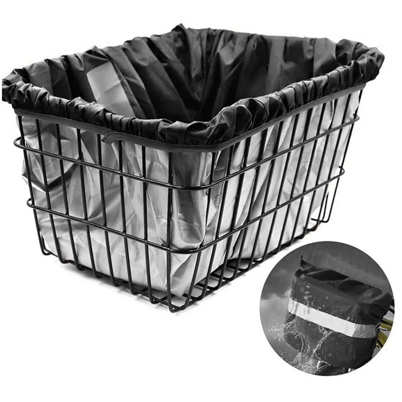 Велокорзина с водонепроницаемым чехлом Black Silver B