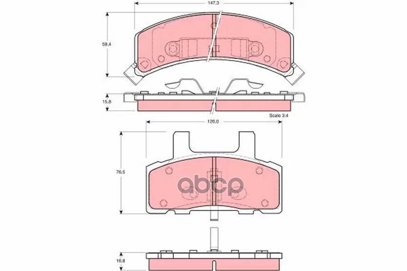 GDB1273 552 02 [18037559] ! колодки дисковые п Chevrolet Blazer all 93> TRW арт. GDB1273