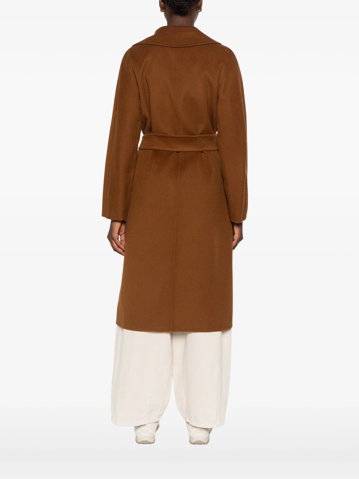 Пальто Max Mara Belted notch-lapel coat, размер 42, коричневый — фото 1
