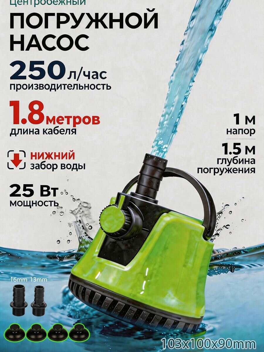 Дренажный насос,25.0Вт,3л/мин,1м