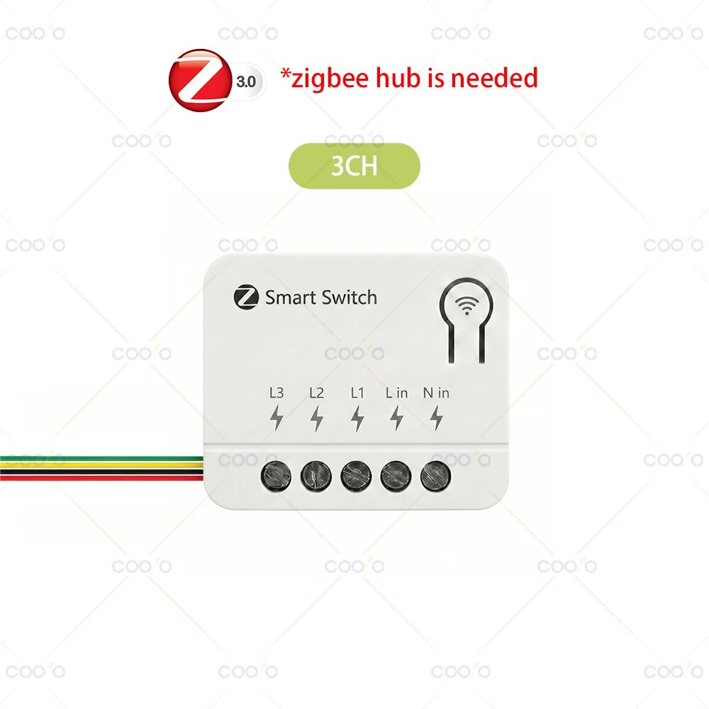 Coolo Zigbee 3CH умный выключатель 10A-15A