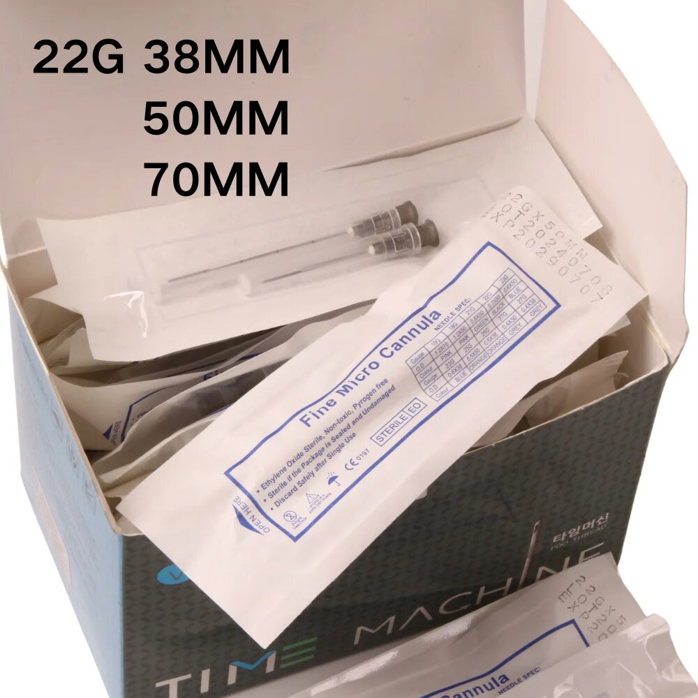 Микро-канюли для татуажа 22G 38мм/50мм/70мм 50шт 22G 50MM