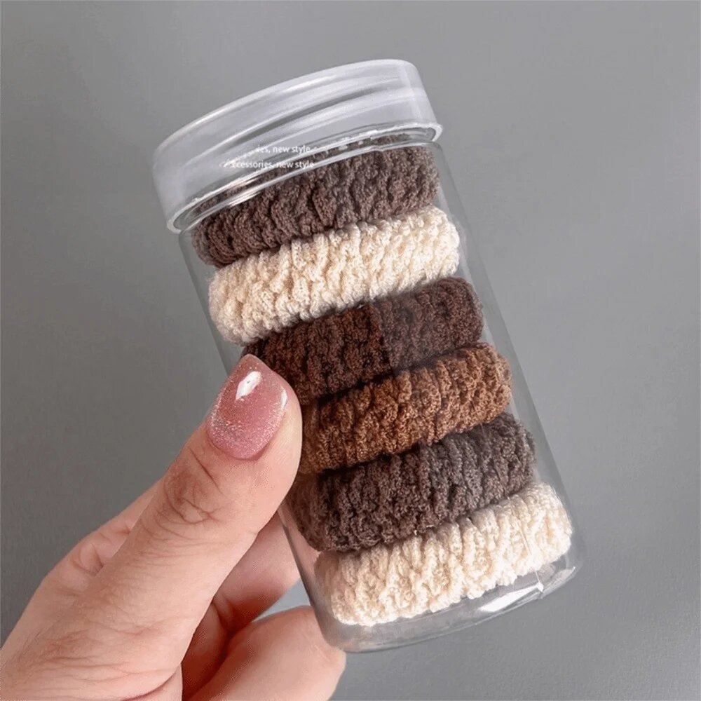 Цветные резинки для волос 6 шт Coffee