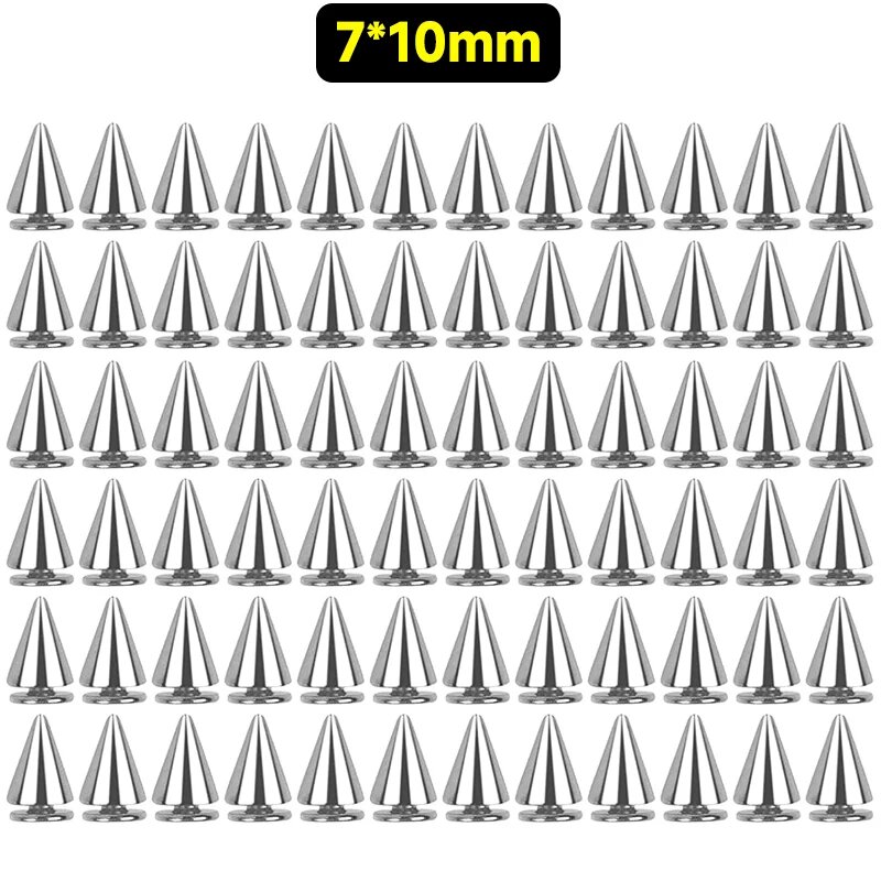 Шипы конусные серебряные 7x10mm