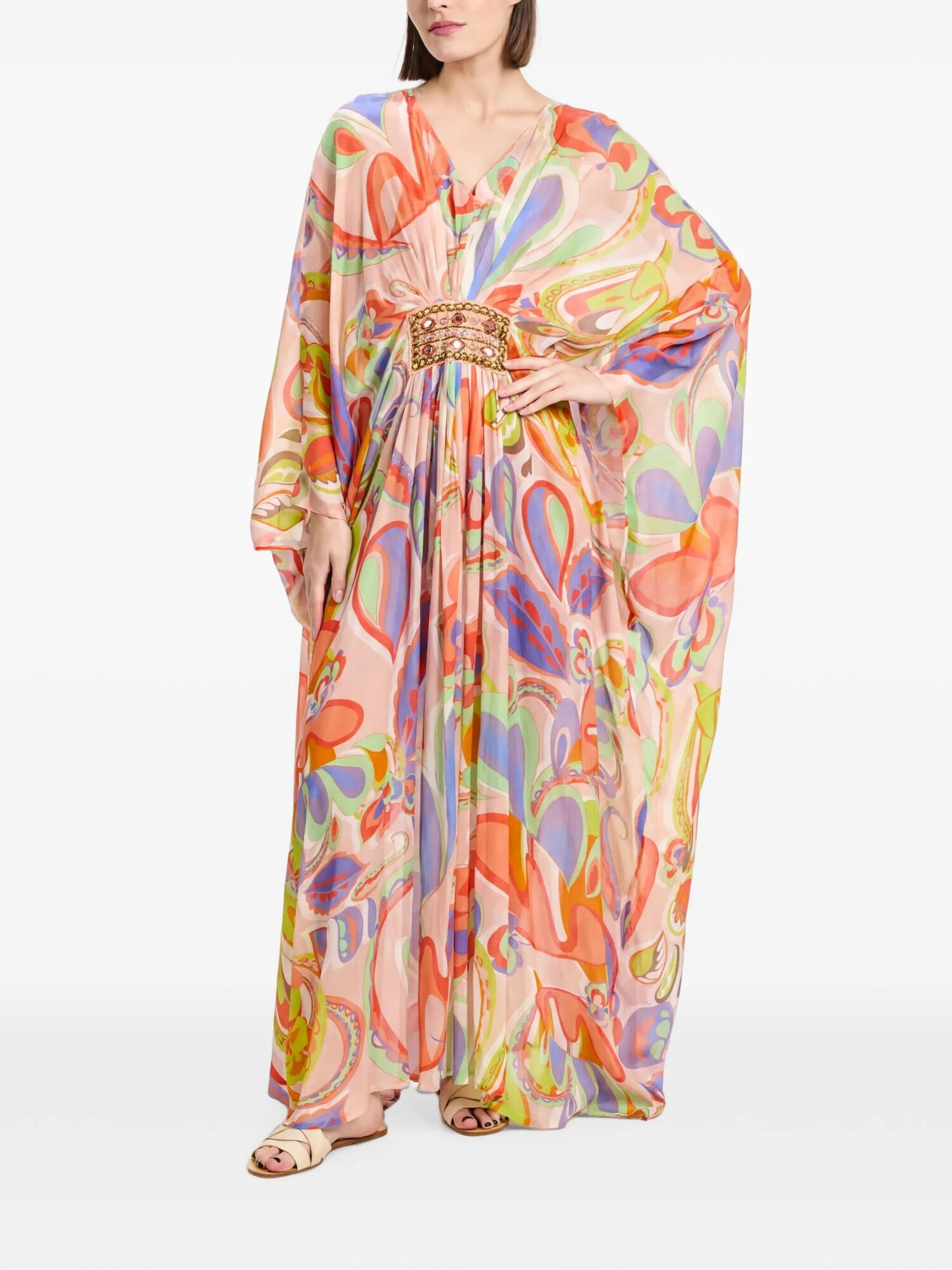Накидка Paisley-print embellished kaftan