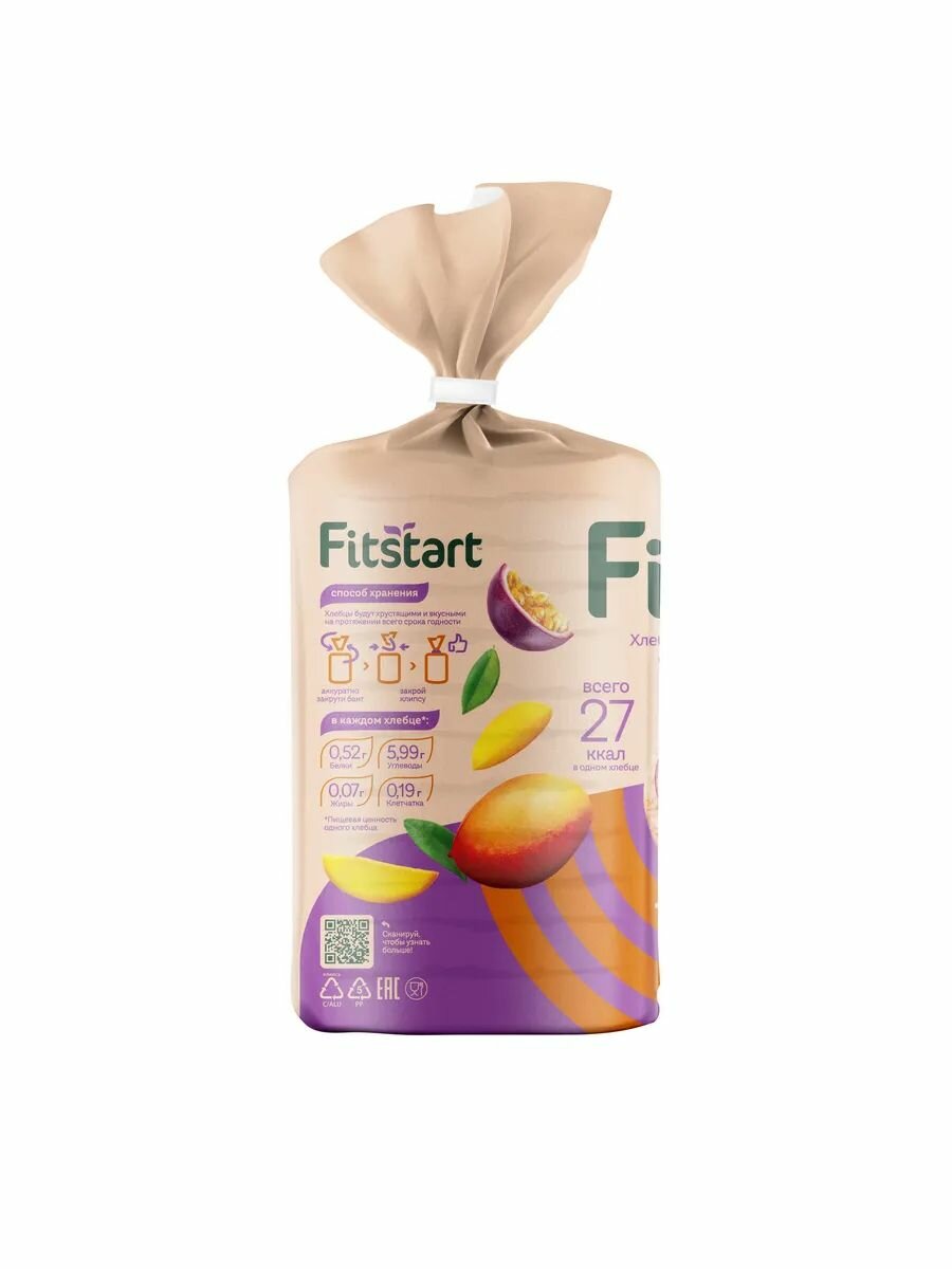Хлебцы рисовые Манго-Маракуйя FITSTART,100г — фото 1