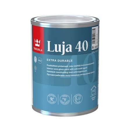 Краска интерьерная Tikkurila Luja 40 (база А) для стен и потолков, 0.9 л