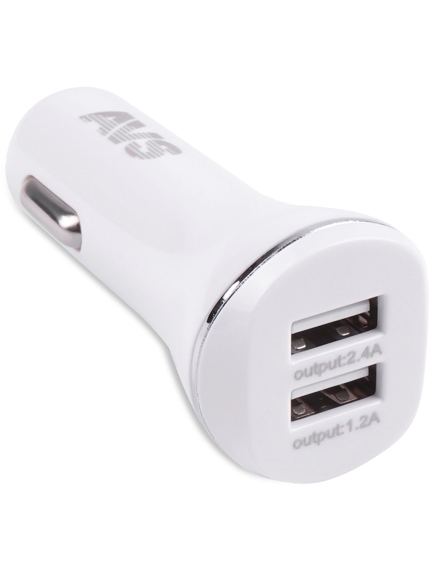 Автомобильное зарядное устройство AVS UC-322 White - 2 x USB, максимальный ток 2,4 А, выходное напряжение 5 В, напряжение питания 12-24В