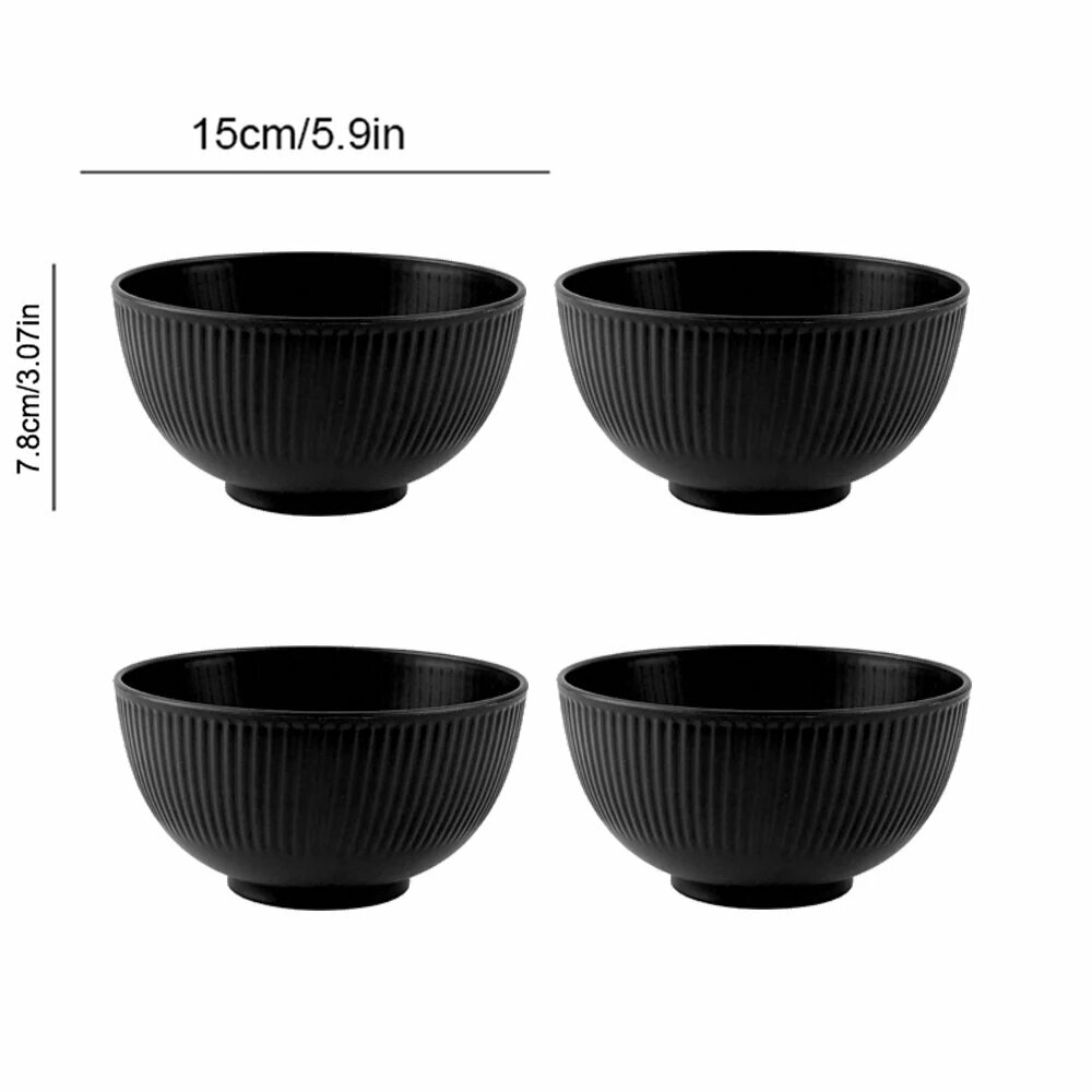 4 шт, черные глубокие миски Uniturcky 15x7.8см