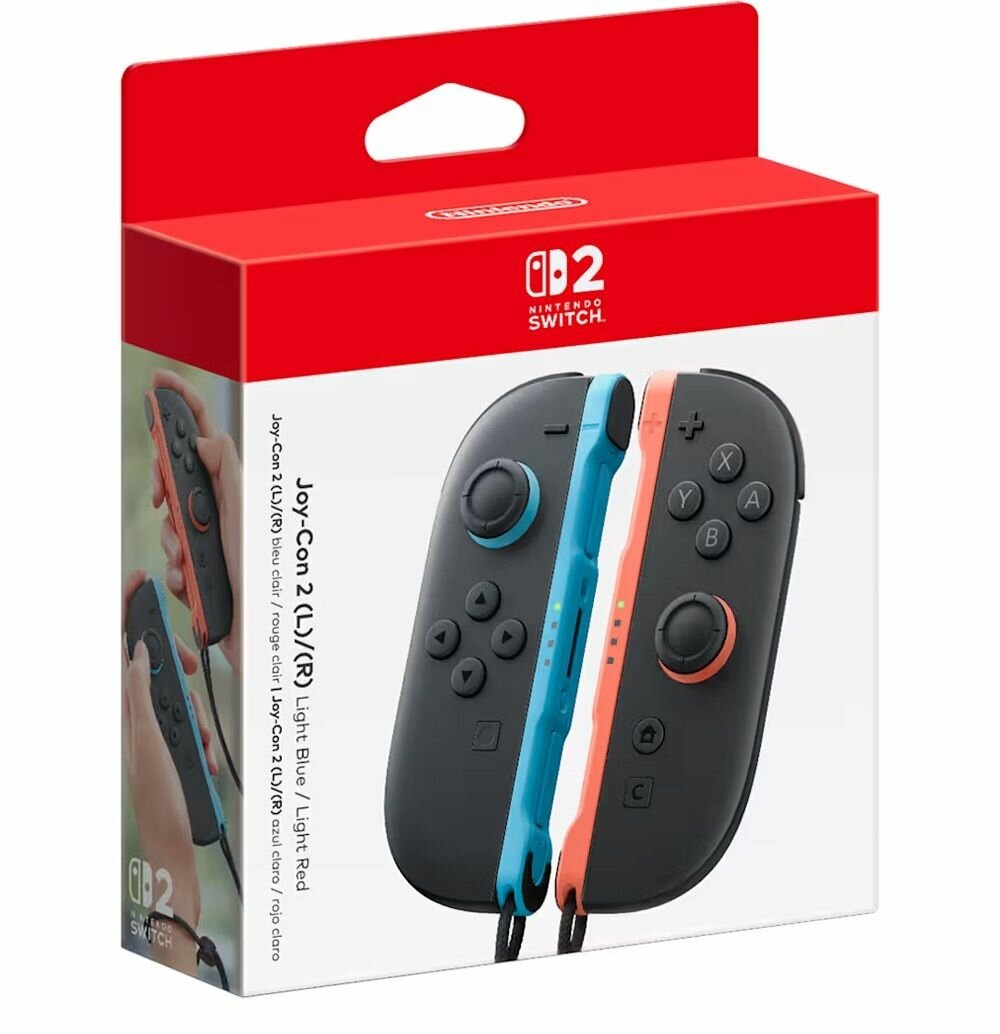 Nintendo Геймпад Набор из 2х контроллеров Joy-Con 2, NFC, Bluetooth, голубой, коралловый