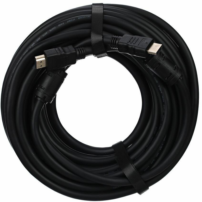 Кабель HDMI-19M --- HDMI-19M ver 2.0+3D/Ethernet,2 фильтра 15m Telecom