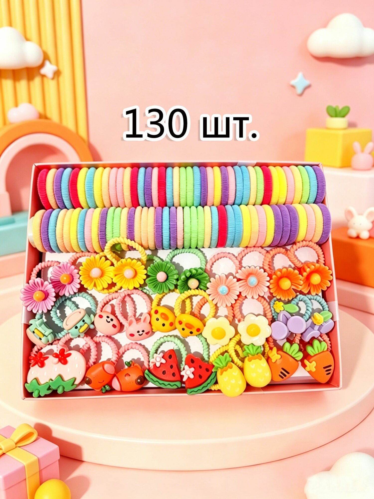 Резинка для волос 130 шт.