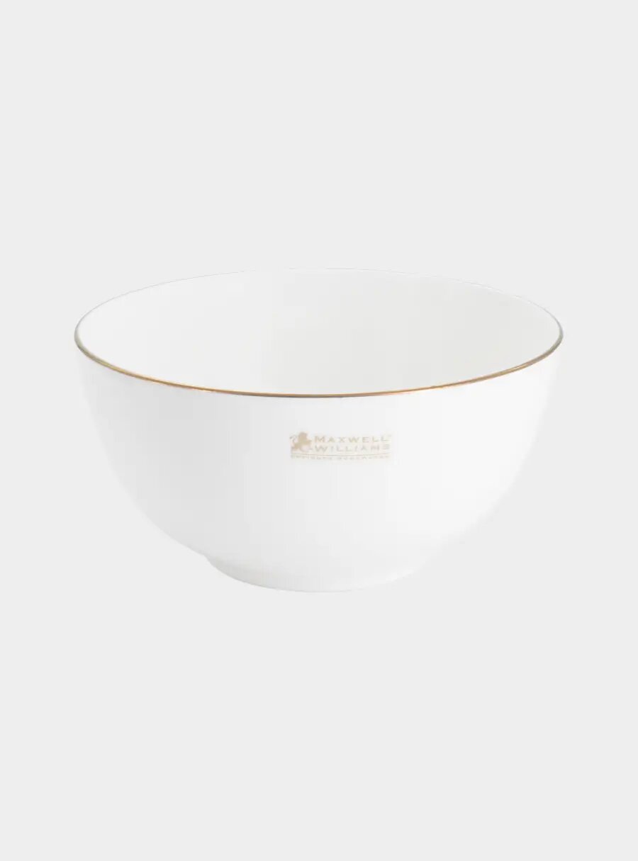 Салатник, 15х7 см, 650 мл, фарфор F, белый, с золотистым кантом, Cashmere Luxe