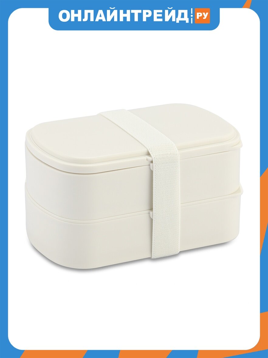 Ланч-бокс Smart Solutions Food Time 1 л, с приборами, молочный (SS0000320)
