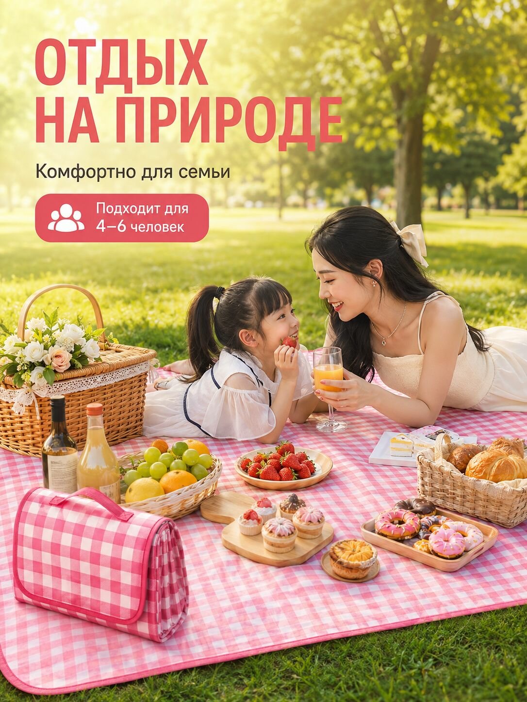 Коврик для пикника 200х200 см, водонепроницаемый противоскользящий туристический коврик, складной легкий изол