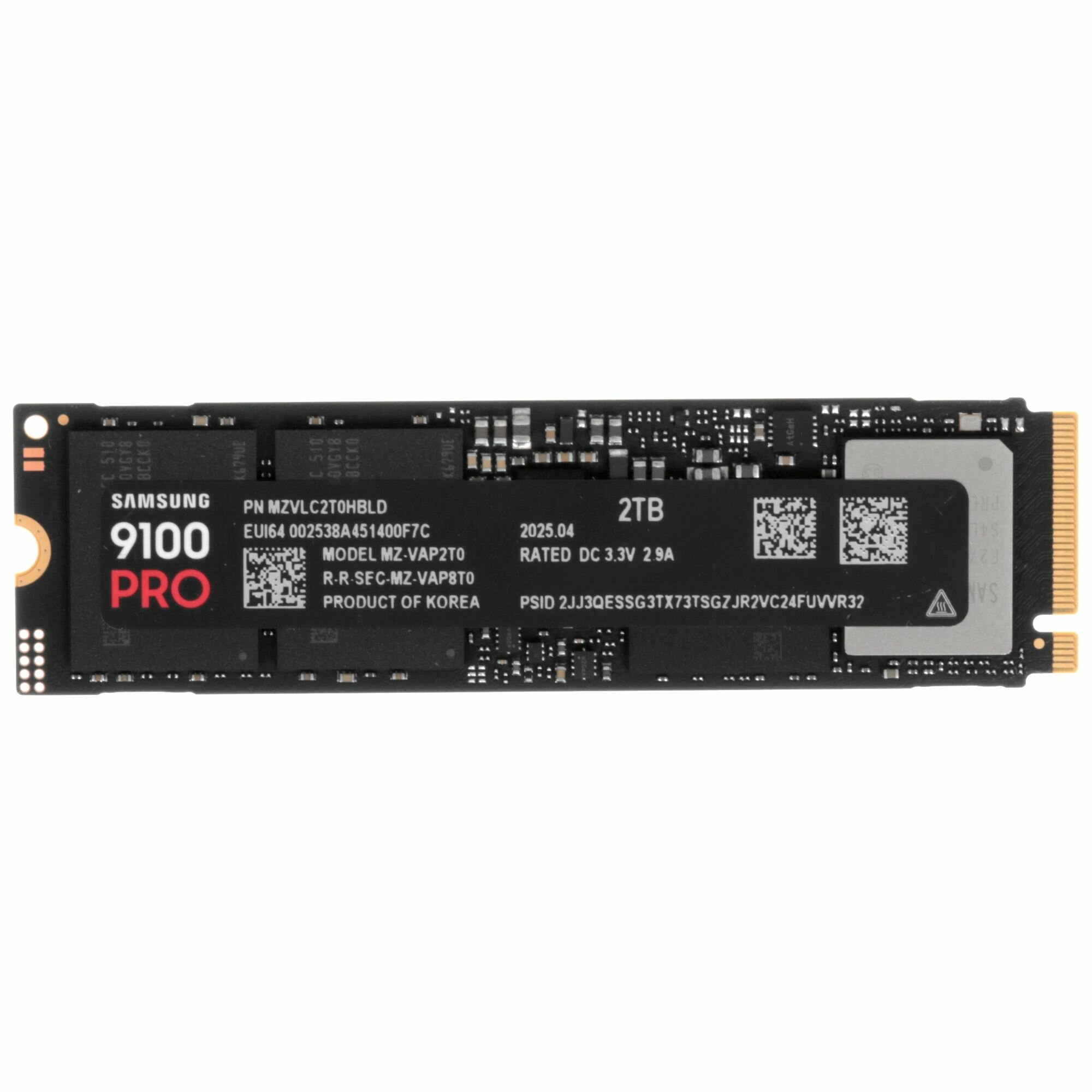 2 ТБ M.2 NVMe накопитель Samsung 9100 PRO (MZ-VAP2T0BW) - PCI-E 5.0, чтение - 14700 МБ/с, запись - 13400 МБ/c, TBW - 1200