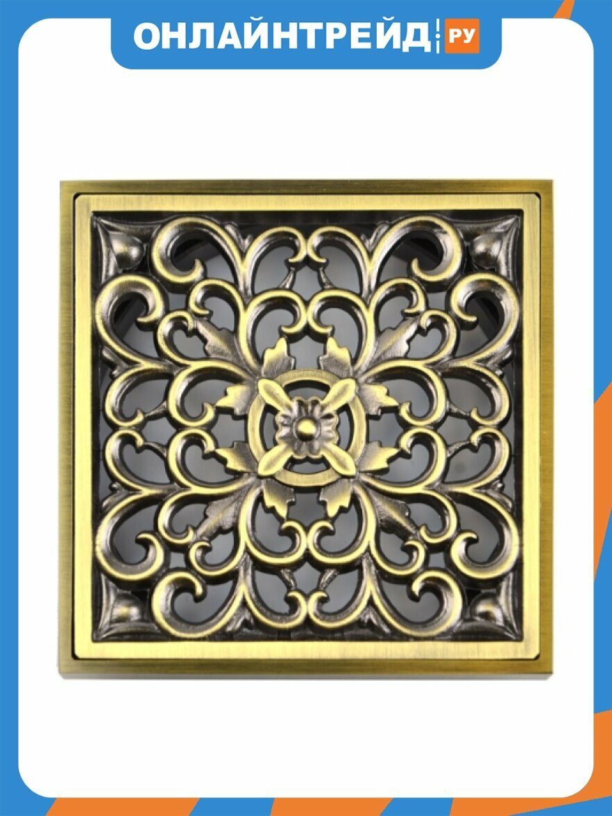 Решетка Bronze DE Luxe для душевого трапа 21962, бронза