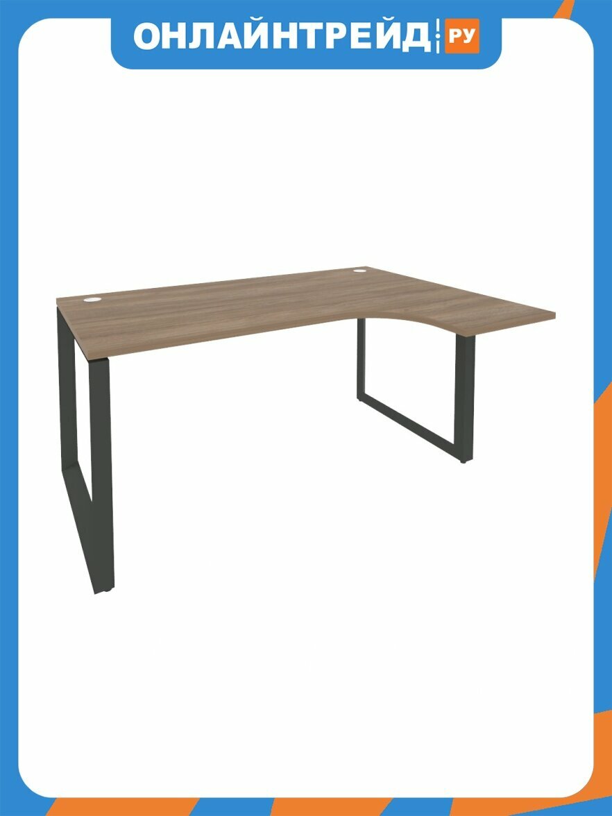 Стол эргономичный Riva CHAIR правый на О-образном м/к O. MO-SA-4 (R) Дуб аризона/Антрацит металл 1580*1180*750 Onix