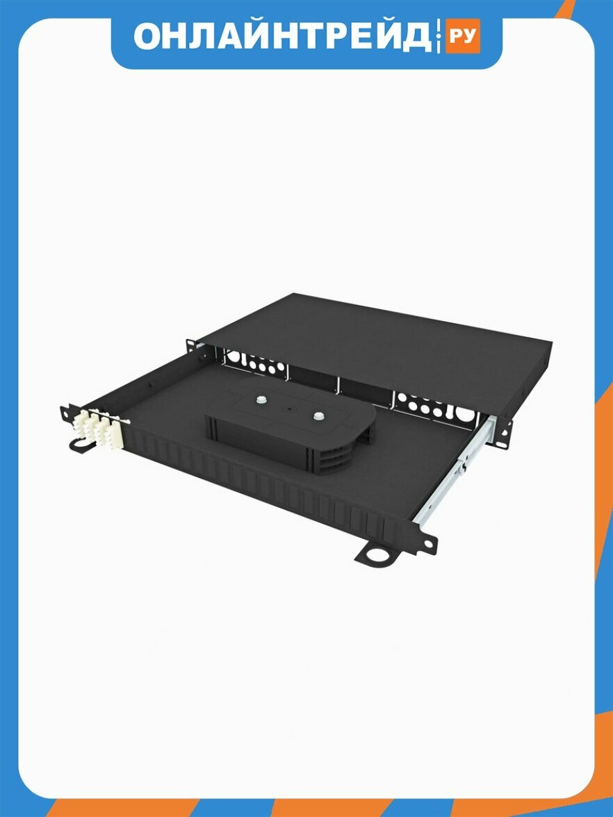 Кросс оптический Toplan , стоечный 19", выдвижной, 16 LC/UPC адаптеров, MM, 1U, черный, укомплектованный (КРСв-Top-1U-16LC/U-OM2-BK)