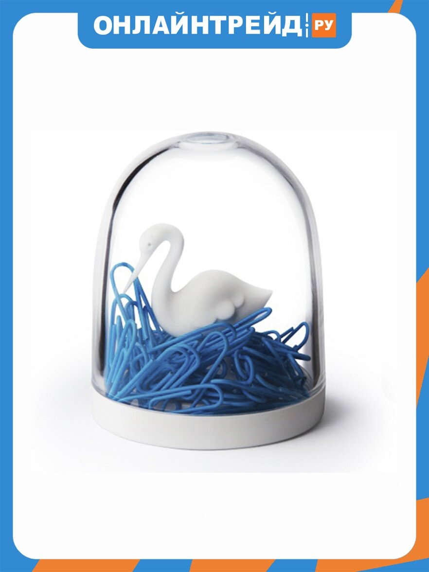 Держатель Qualy для скрепок Swan in the pond (QL10129-WH)
