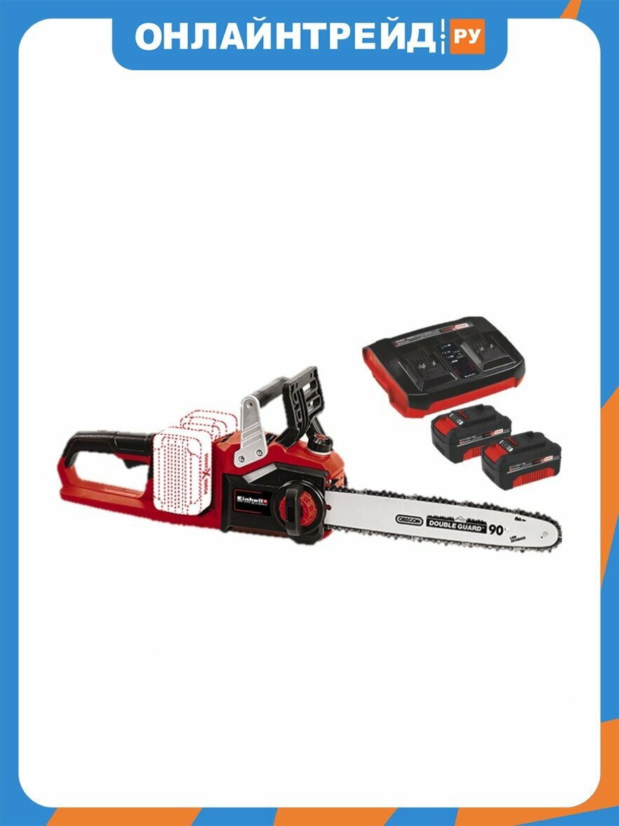 Пила цепная аккумуляторная Einhell PXC GP(GE)-LC 36/35 Li + 2x4Ач + двойное ЗУ 3А (4501780SET)