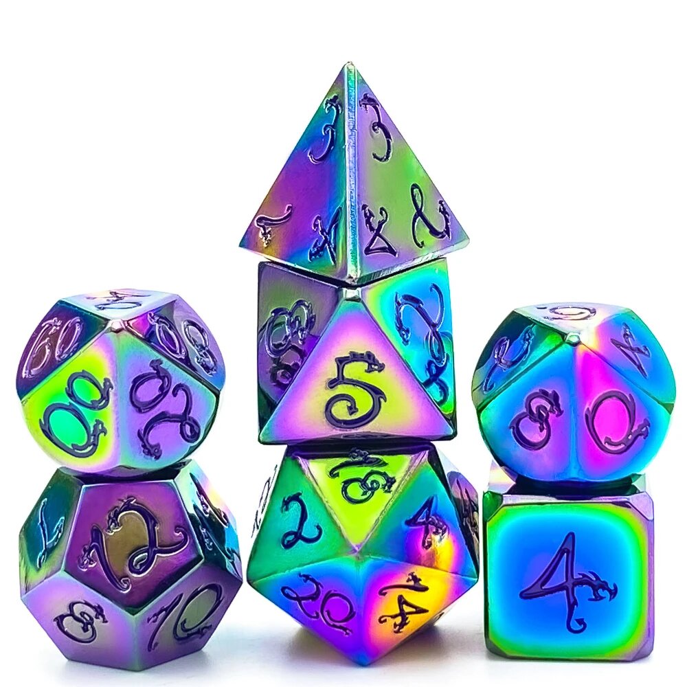 Cusdie Металлические D & D Драконовые кости 7 DND Многогранные кости Ролевые игры Настольные игры
