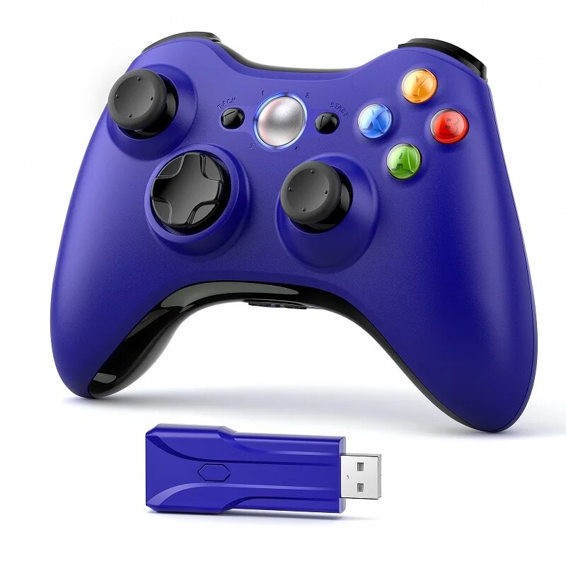 Беспроводной геймпад bonacell для Xbox 360/Slim Фиолетовый, Синий