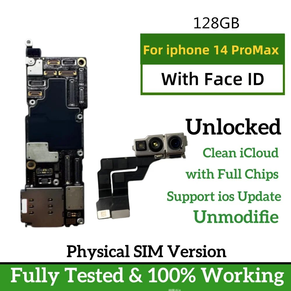 Полностью рабочая разблокированная материнская плата для iPhone 14 Pro Max 14 14ProMax 128g FaceID