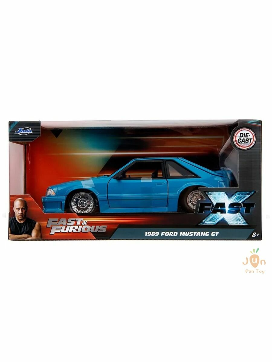 Jada Fast & Furious 1989 Ford Mustang GT 1/24 / Игрушечный Гоночный Автомобиль Форд Мустанг GT 1989 Года Из Серии Форсаж Для Детей От 8 Лет