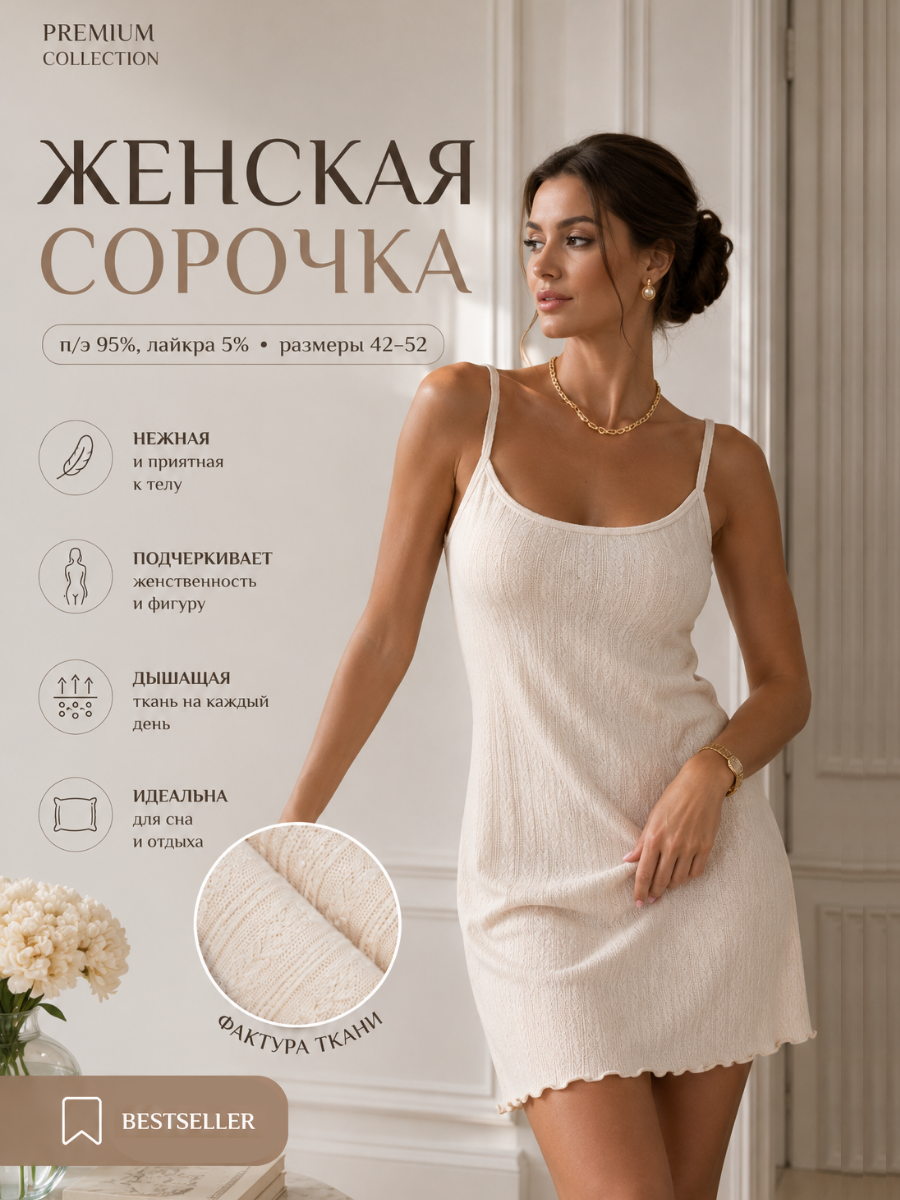 Сорочка BUY-TEX.RU ночная женская