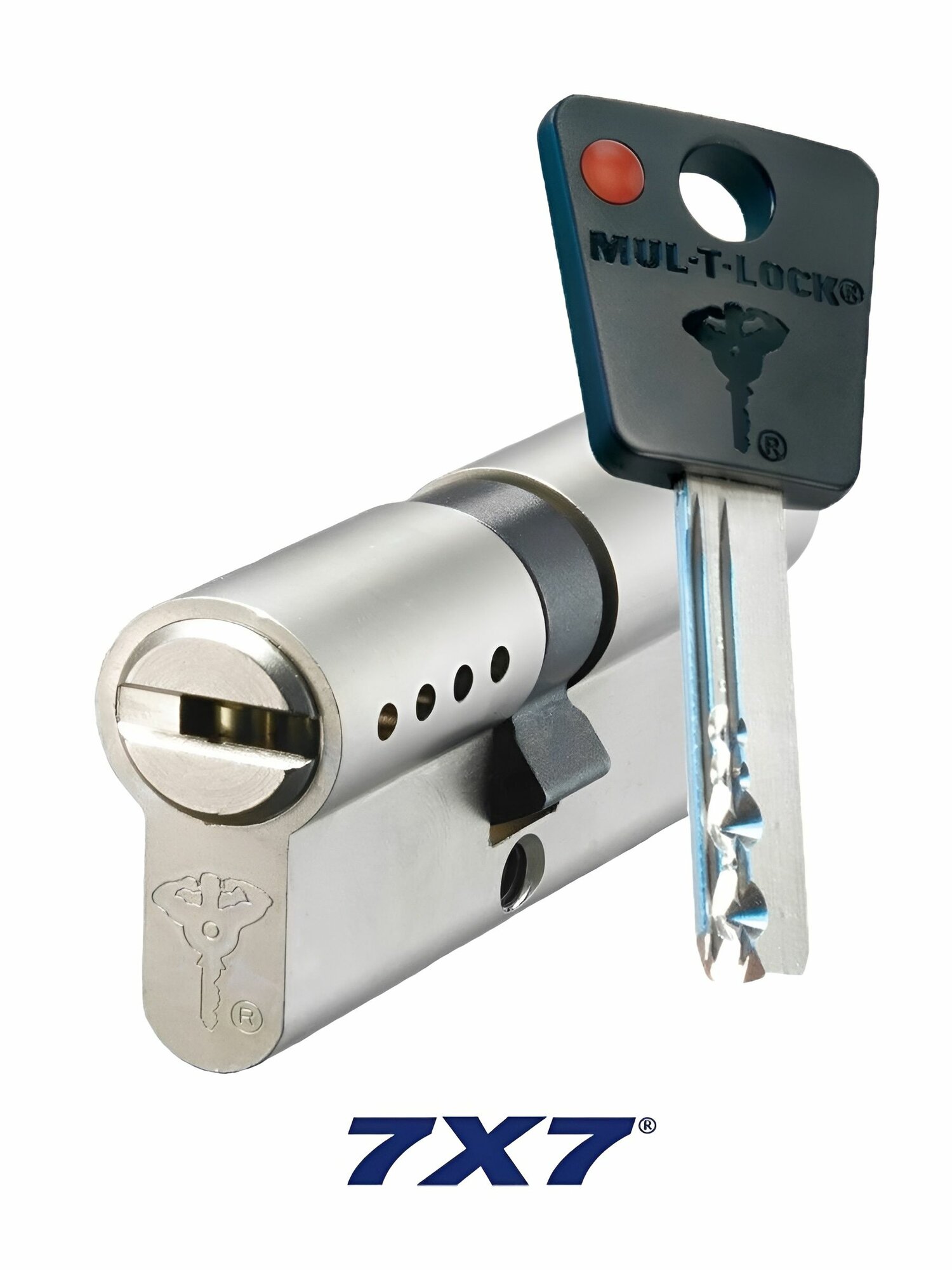 Цилиндр дверной Mul-T-Lock 7x7 (81мм 55Верт.*31) ключ-вертушка, никель