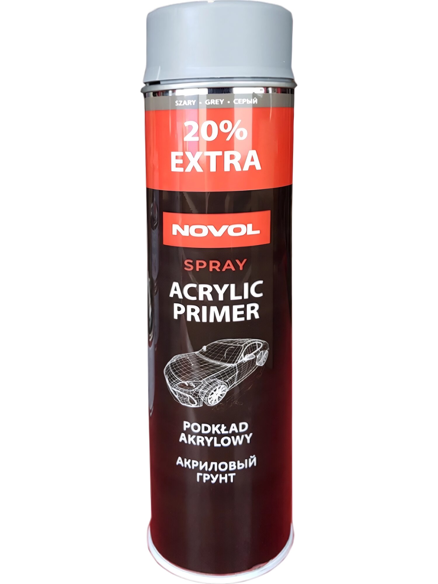 Грунт акриловый NOVOL SPRAY ACRYL PRIMER серый 600мл