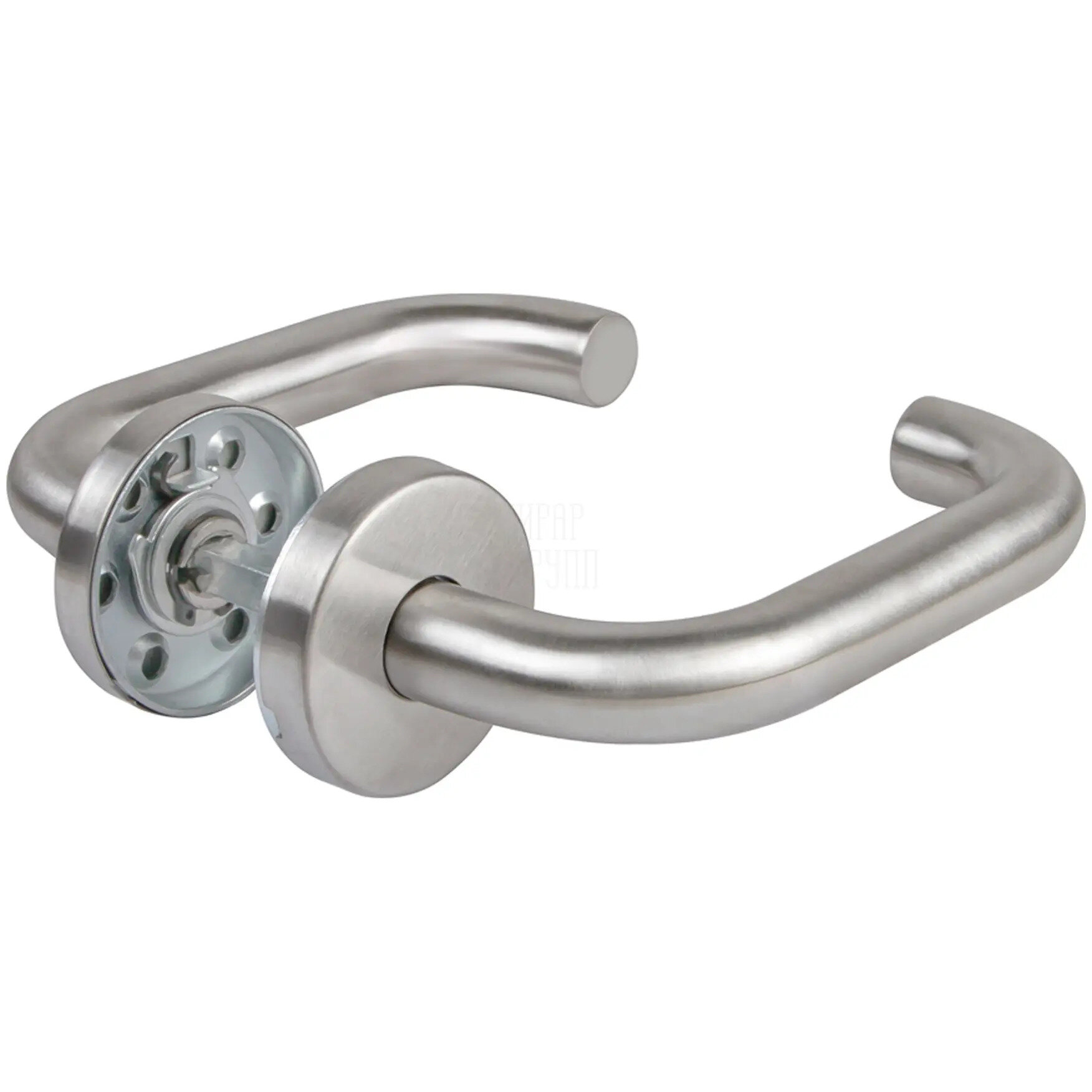 Дверная ручка на круглой розетке Fuaro (Фуаро) R. DSS201-0203/19 (9х125 мм) INOX 201 никель