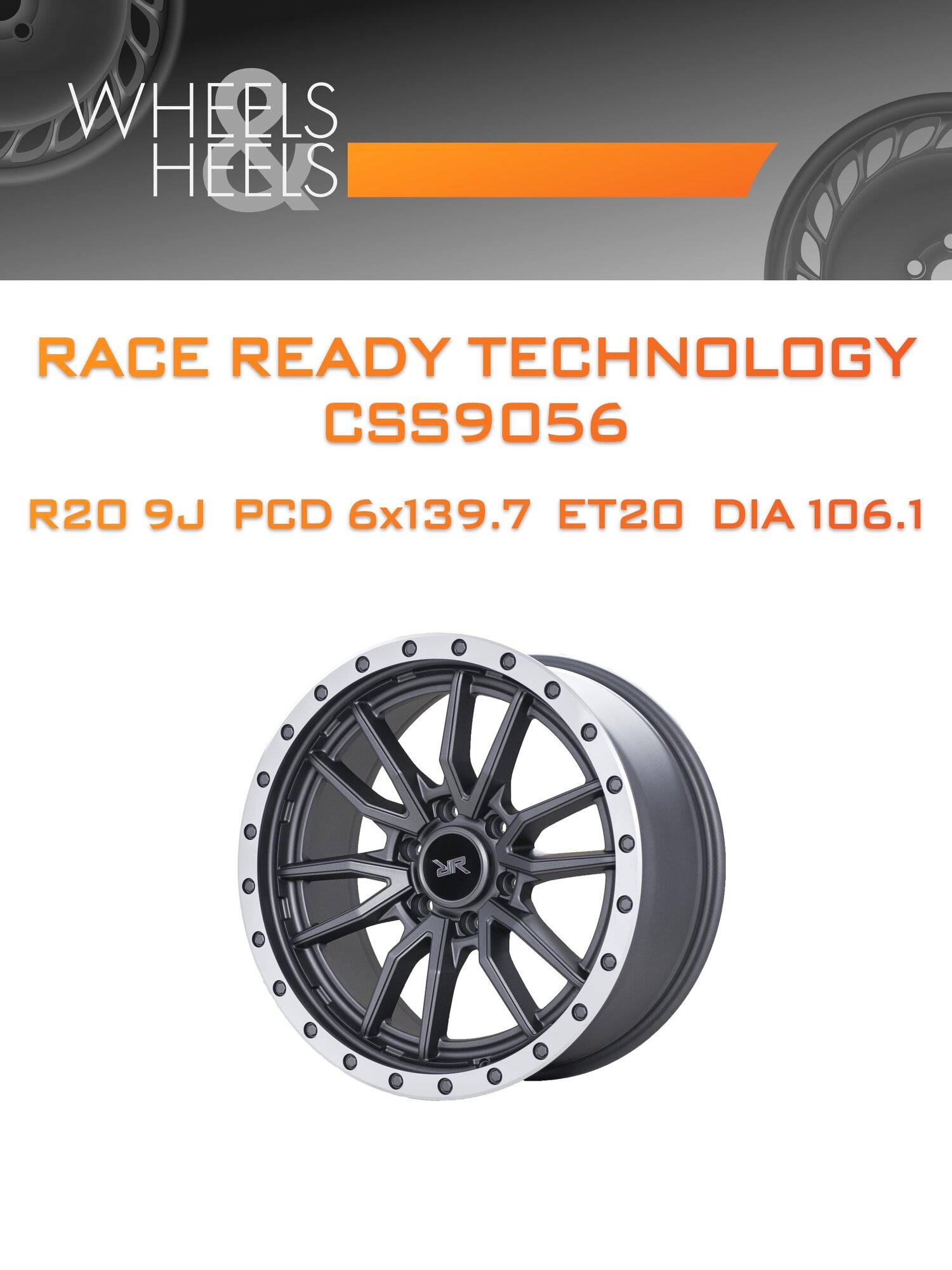 Диск автомобильный литой Race Ready Technology CSS9056 20x9 6x139.7 et20 dia106.1 Графит матовый с проточкой обода