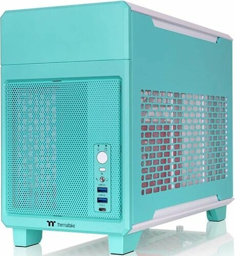 Компьютерный корпус Thermaltake TR100 (CA-11A-00SLNN-00) бирюзовый - Нестандартный, Mini-ITX, USB 3.2 Gen 1 Type-A, USB 3.2 Gen 2 Type-C