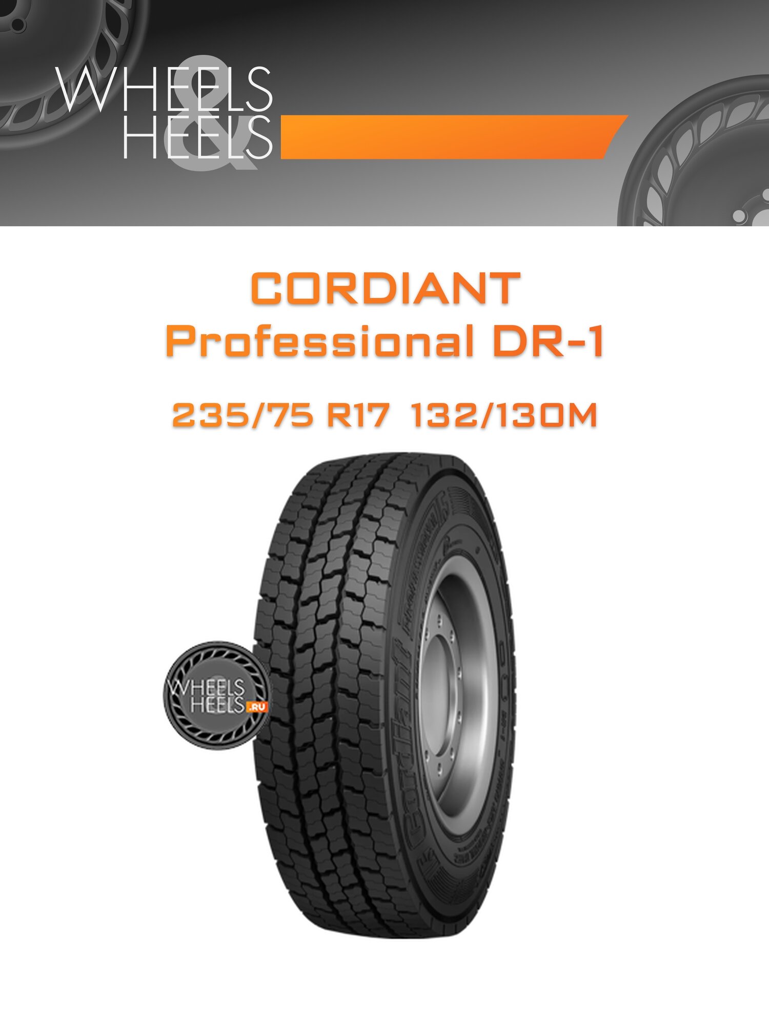 Шина автомобильная Cordiant Professional DR-1 235/75 R17.5 132/130M ALLSEASON, всесезонная, универсальная