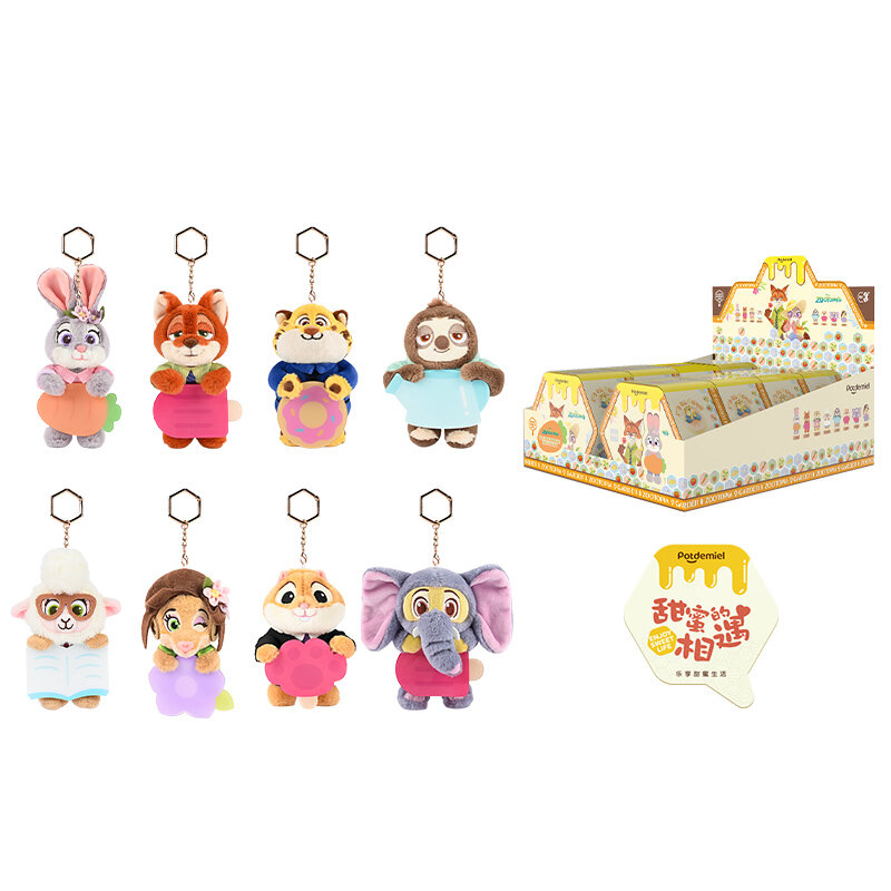 Коллекционные брелоки-сюрпризы унисекс POTDEMIEL x Disney Zootopia, Full Box 8 Pcs+Greeting Card