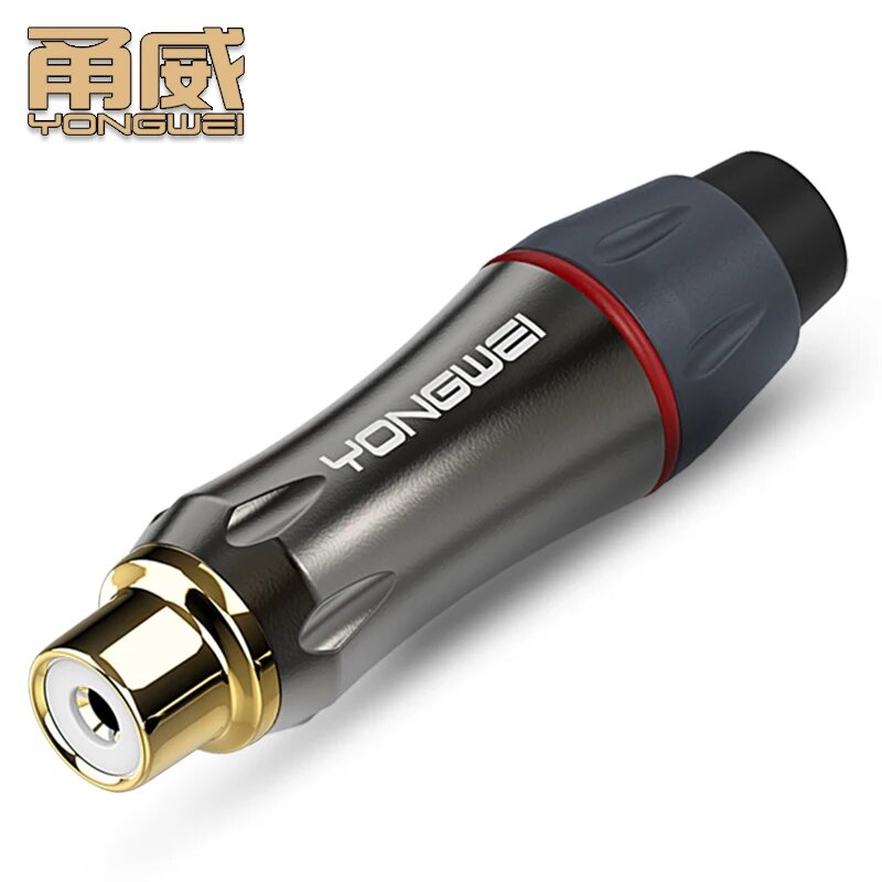 YONGWEI QHS03 медный RCA разъем Красный, Gun color RCA F red