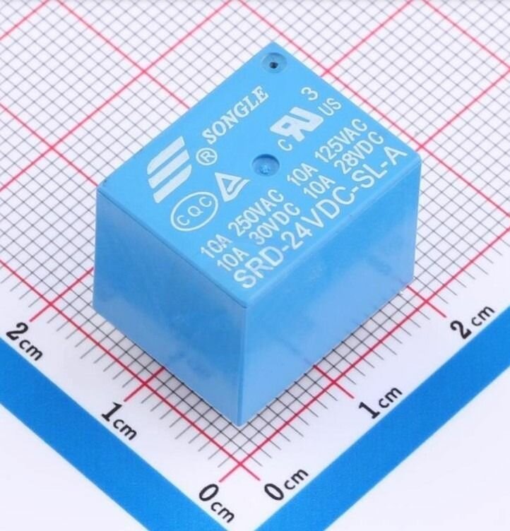 SONGLE SRD-24VDC-SL-A Реле электромагнитное 24 В, 1 А SPST-нормально разомкнутый, 4 разъема, 15,6x19,2мм, 1шт
