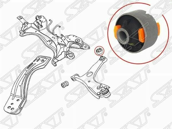 Сайлентблок SAT ST-T11-2909080 рычага Chery Tiggo 4 17-19 / Tiggo T11 05-16