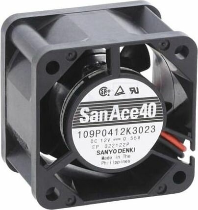 SANYO DENKI 109P0412K3023 Вентилятор: DC; осевой; 12ВDC; 40x40x28мм; 35,4куб. м/ч; 50дБА, 1шт