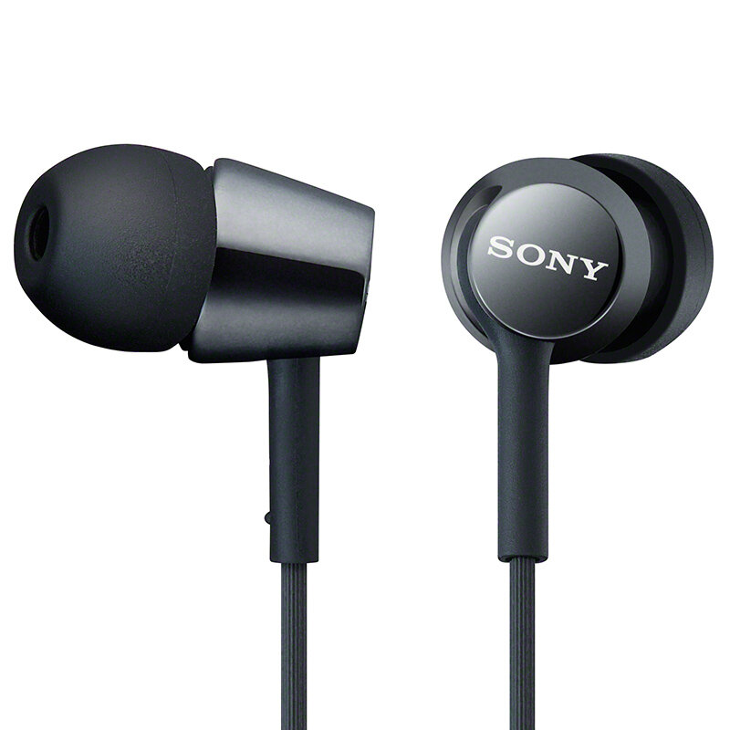 Sony MDR-EX155AP наушники вкладышные проводные с микрофоном стереозвук линейное управление для телефонов компьютеров