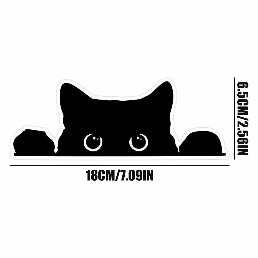 Наклейка на авто с котом, 18х6.5см, White edge