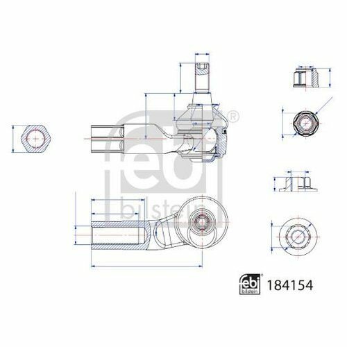 Наконечник рулевой тяги прав audi a3, a3 allstreet cupra leon, leon sportstourer seat leon, leon s Febi 184154