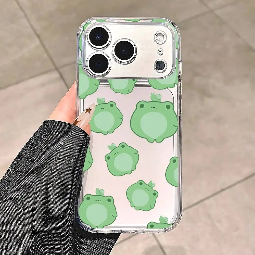 Чехол для iPhone 15 Pro Max с лягушками, зеленый