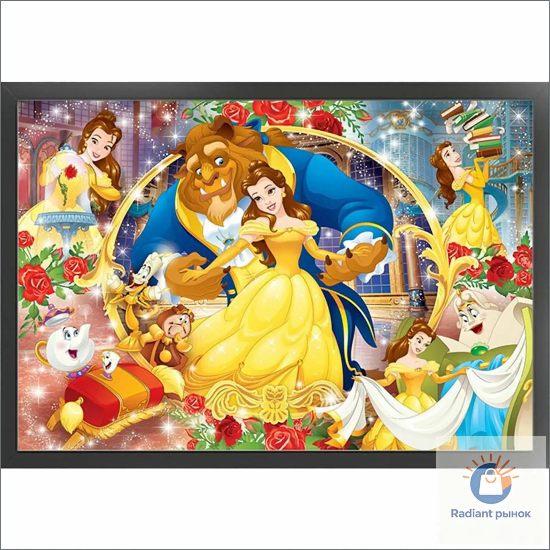 Крестиком вышивка Красавица и Чудовище Disney, хлопковая канва 11CT, 60 40 см