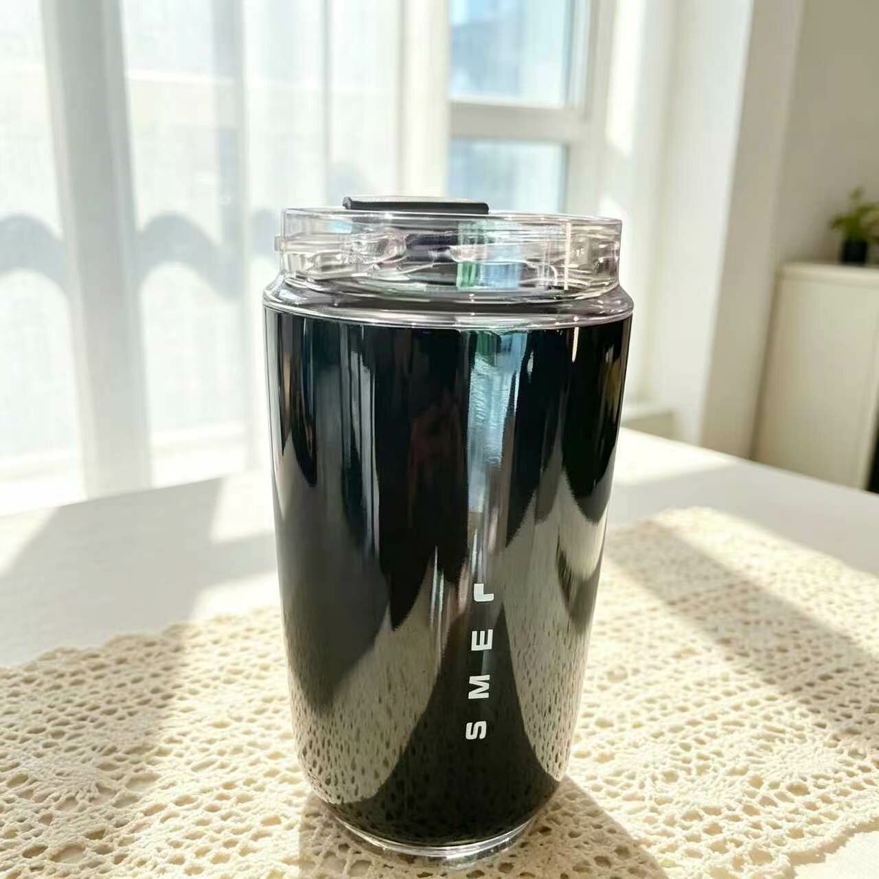 Термокружка Smeg, 240 мл, нержавеющая сталь, черная